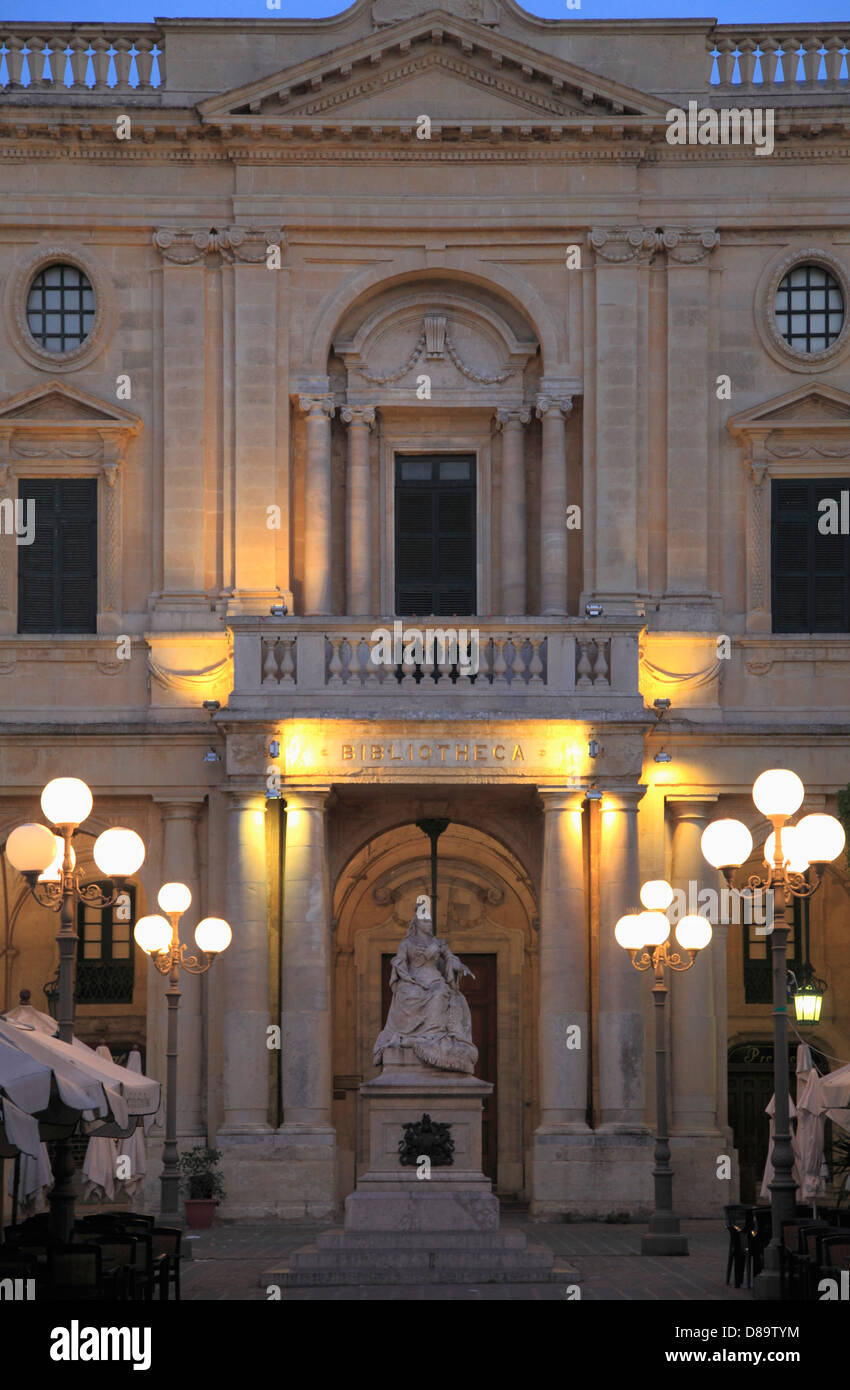 Malta, Valletta, National Library, Queen Victoria statue, Republic ...