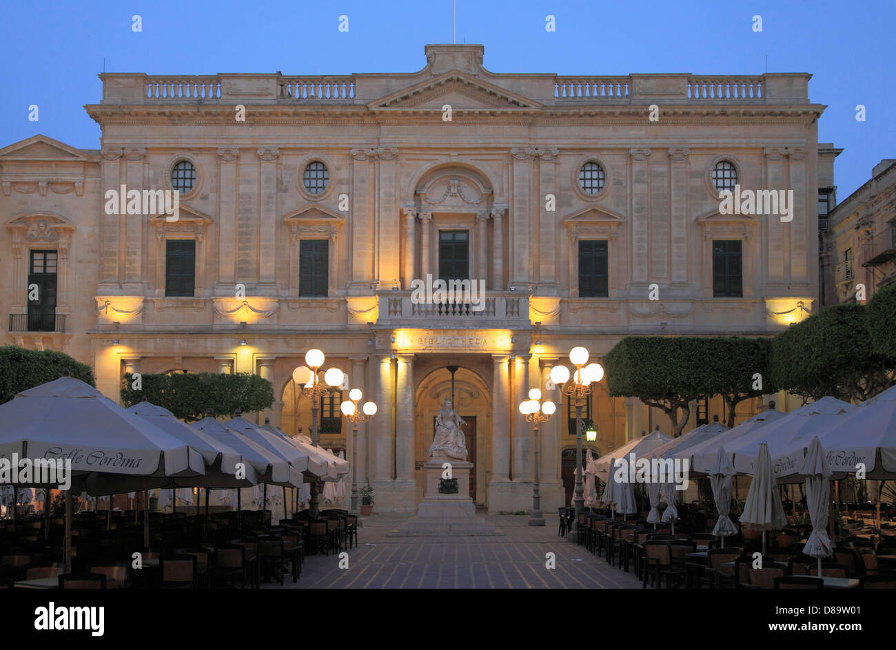 Malta, Valletta, National Library, Queen Victoria statue, Republic ...