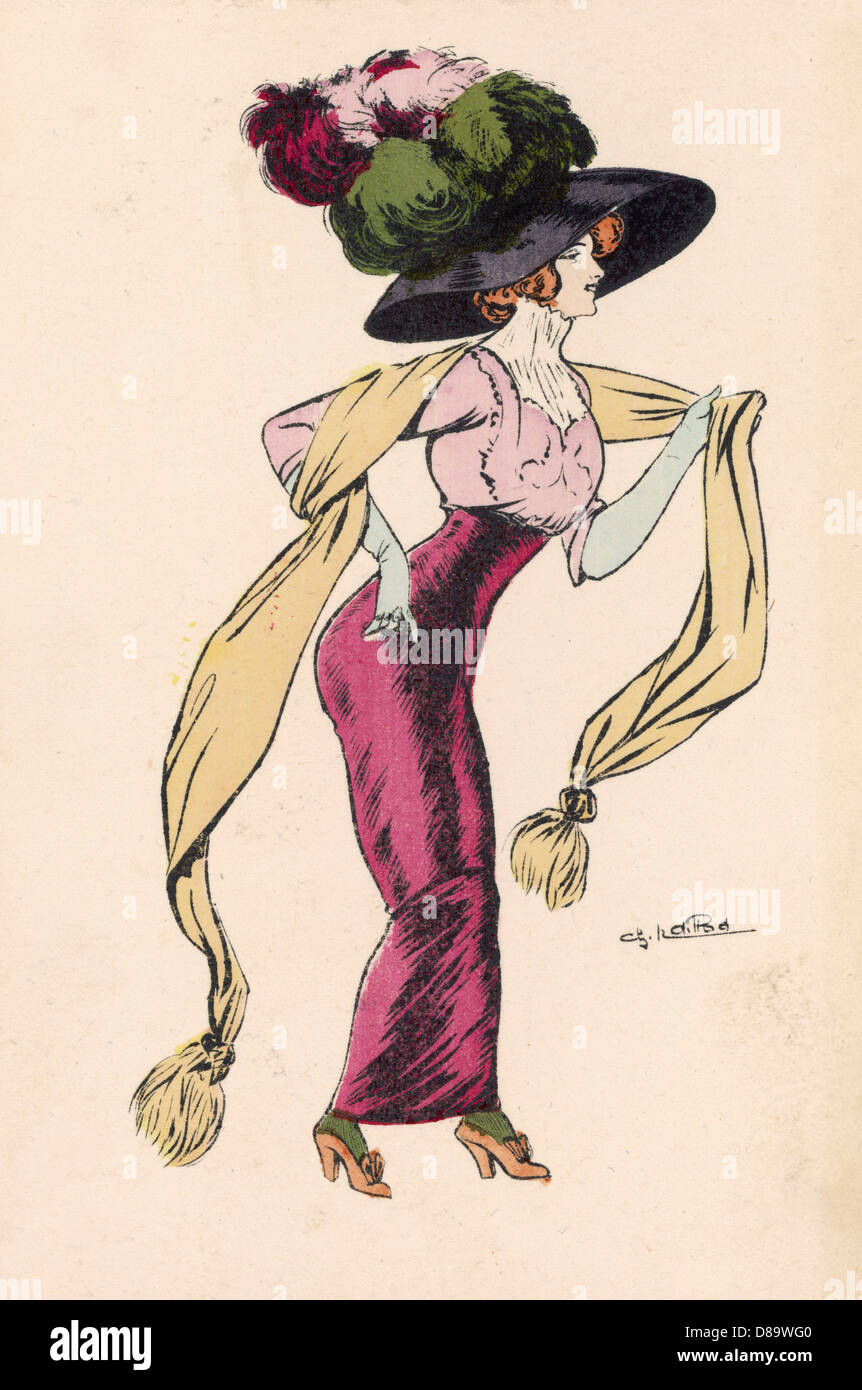 Fashionable woman 1911 Stock Photo - Alamy