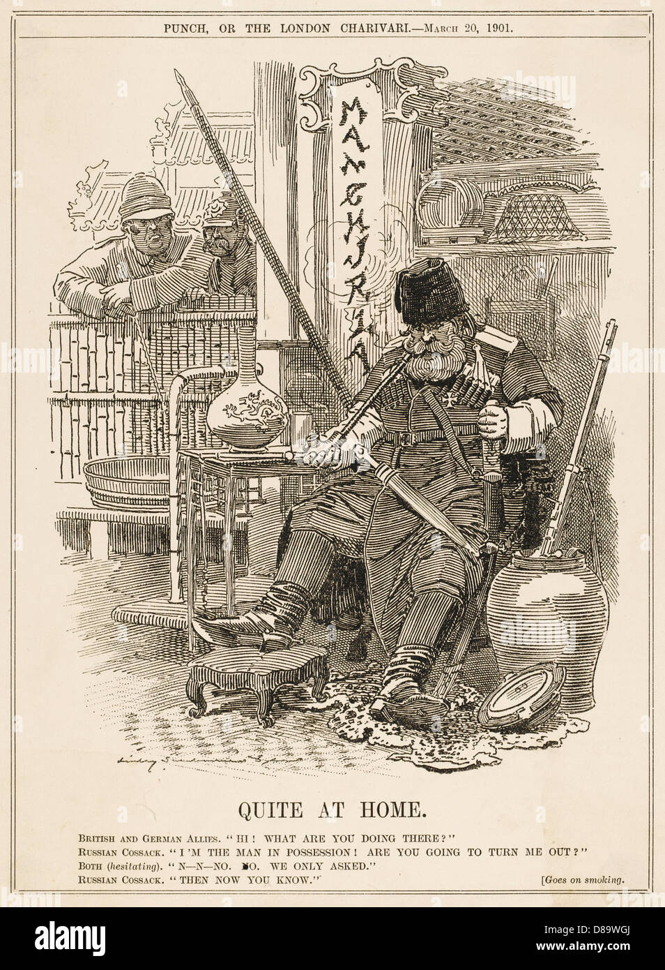 Cartoon, Russians in Manchuria Stock Photo - Alamy