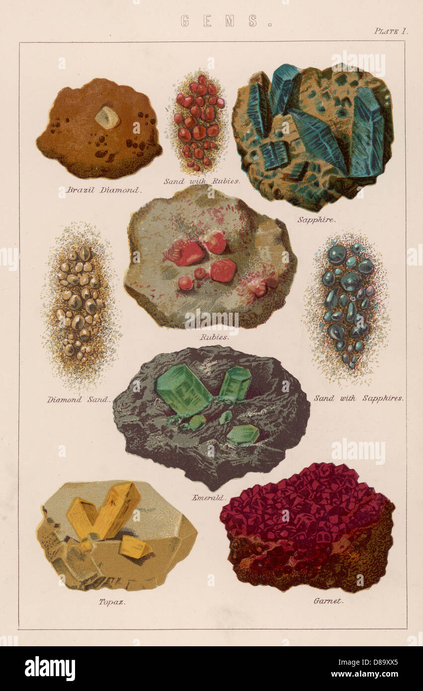 GEMS EMBEDDED IN ROCKS Stock Photo - Alamy