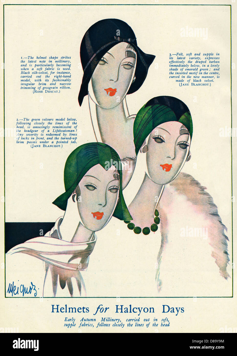 Helmet hats 1929 Stock Photo - Alamy