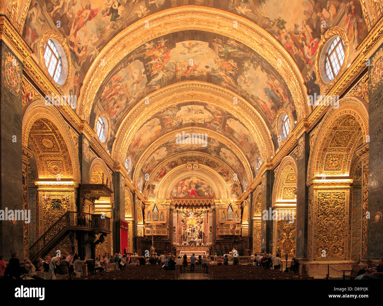 Malta, Valletta, St John's Co-Cathedral, interior Stock Photo - Alamy