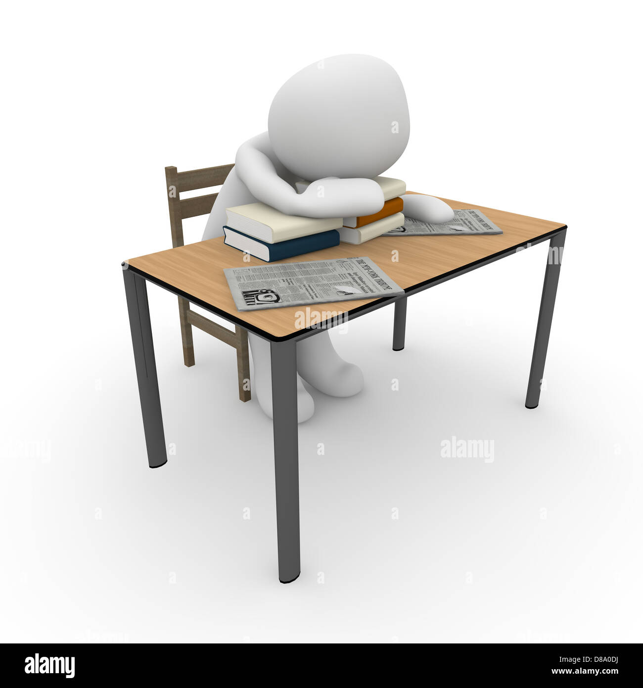 Man asleep work table Cut Out Stock Images & Pictures - Alamy
