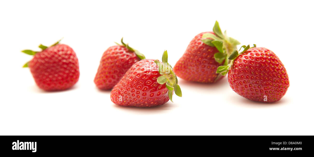 strawberry isolated on white surface Stock Photo - Alamy