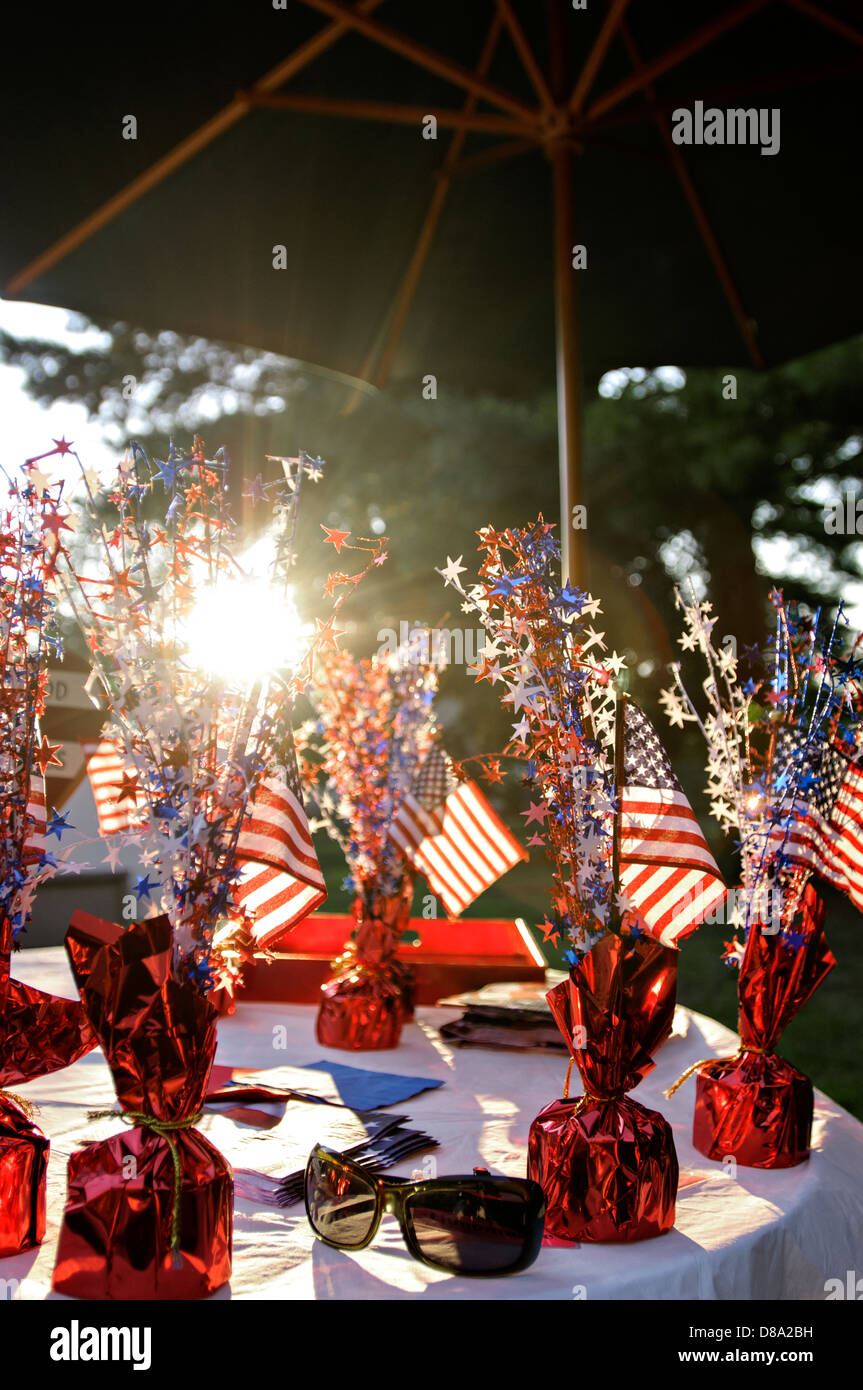 Patriotic American table Stock Photo - Alamy