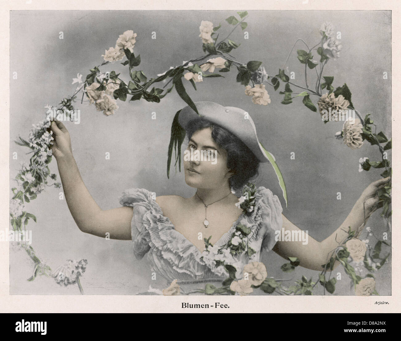 WOMAN & FLOWERAL ARCH Stock Photo - Alamy