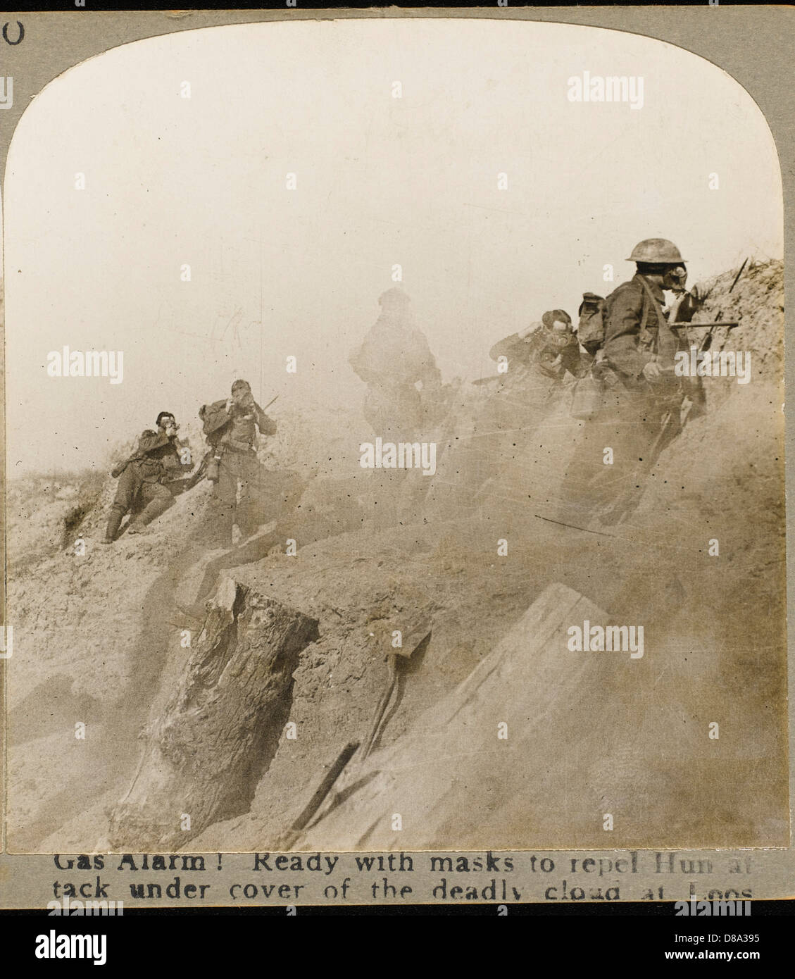 GAS ALARM AT LOOS/WWI Stock Photo - Alamy