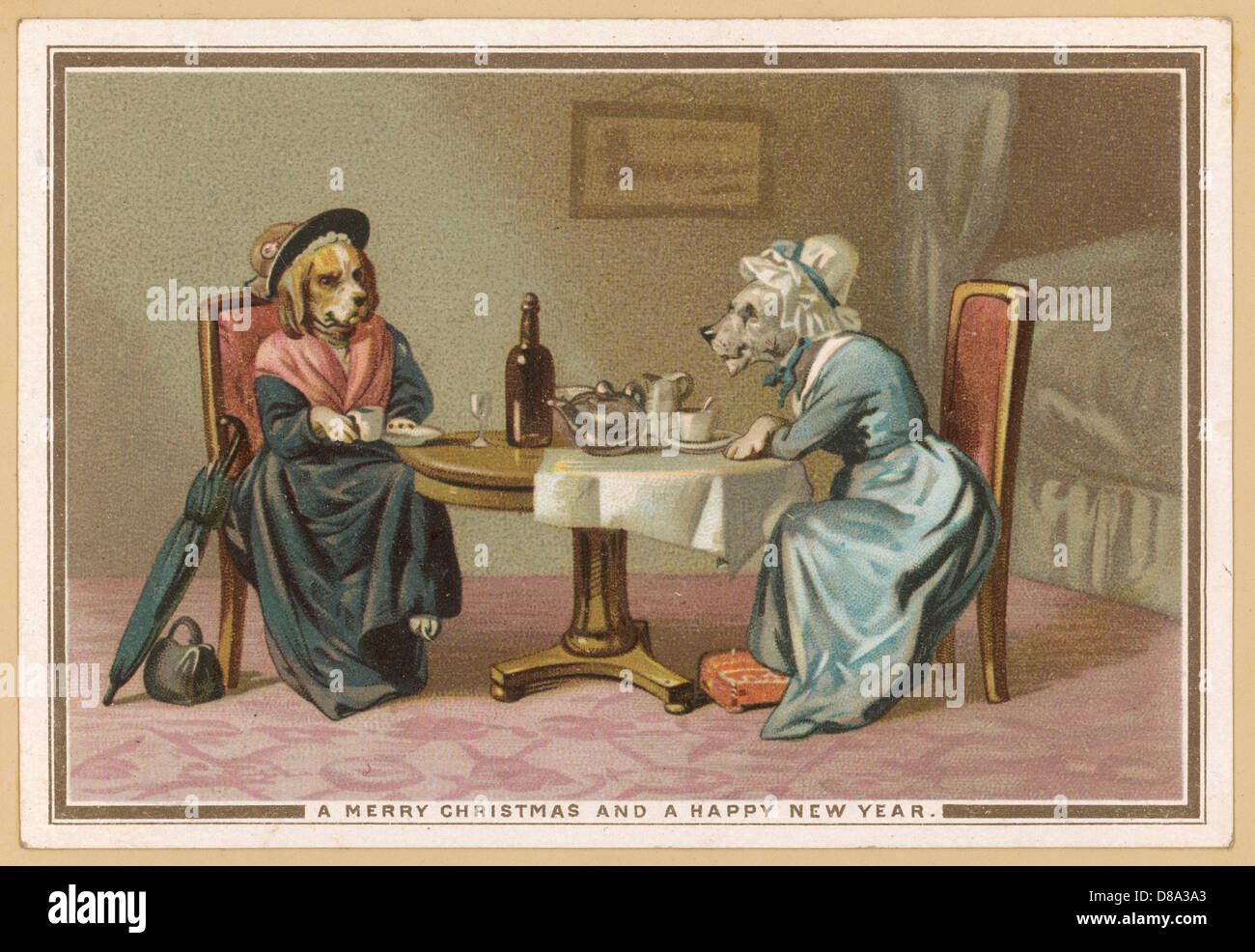 DOGS HAVING TEA Stock Photo - Alamy