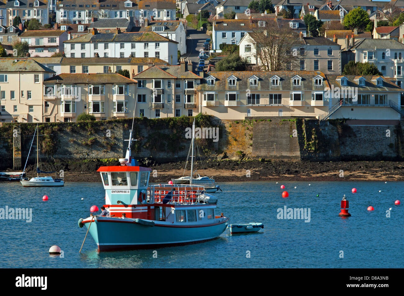 The Falmouth to Flushing ferry crossing Falmouth Bay in Cornwall, UK ...