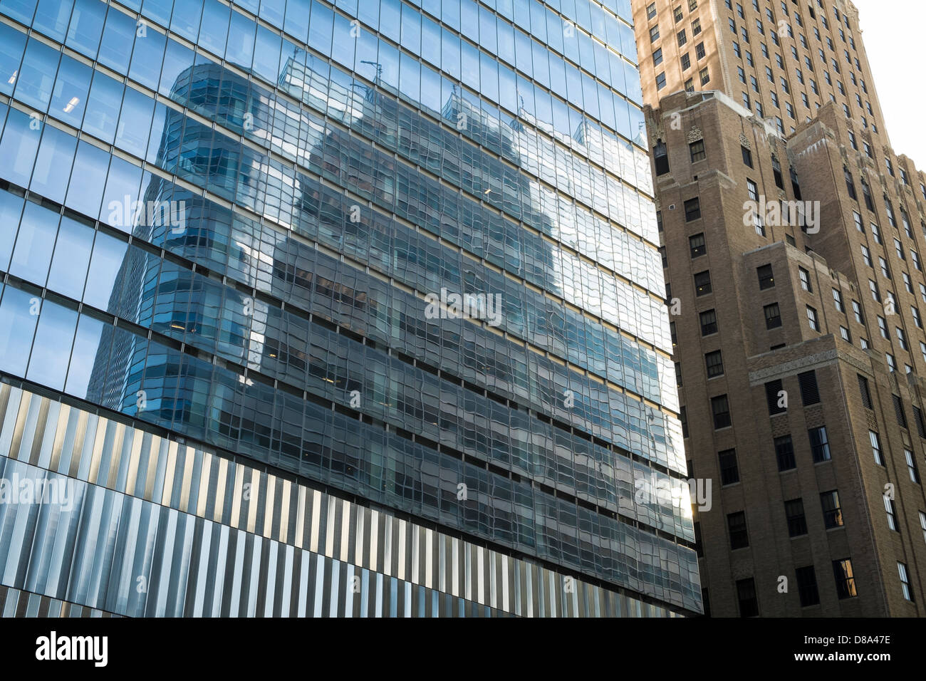 Reflective glass skyscrapers in Manhattan, New York City Stock Photo ...