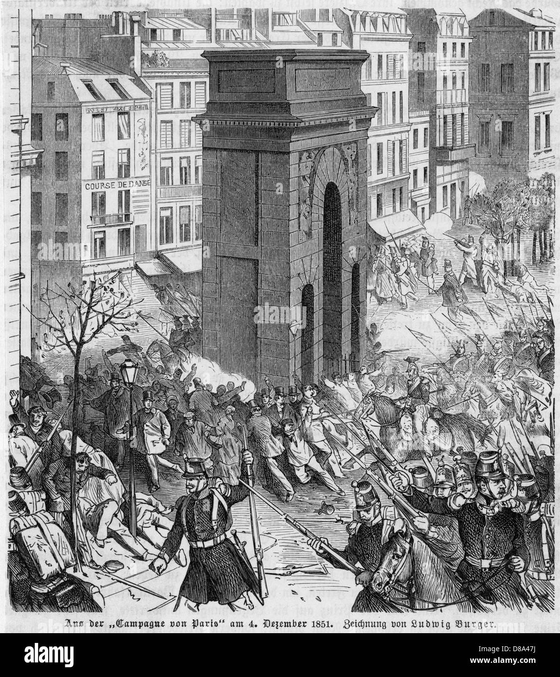 Paris street in december Black and White Stock Photos & Images - Alamy