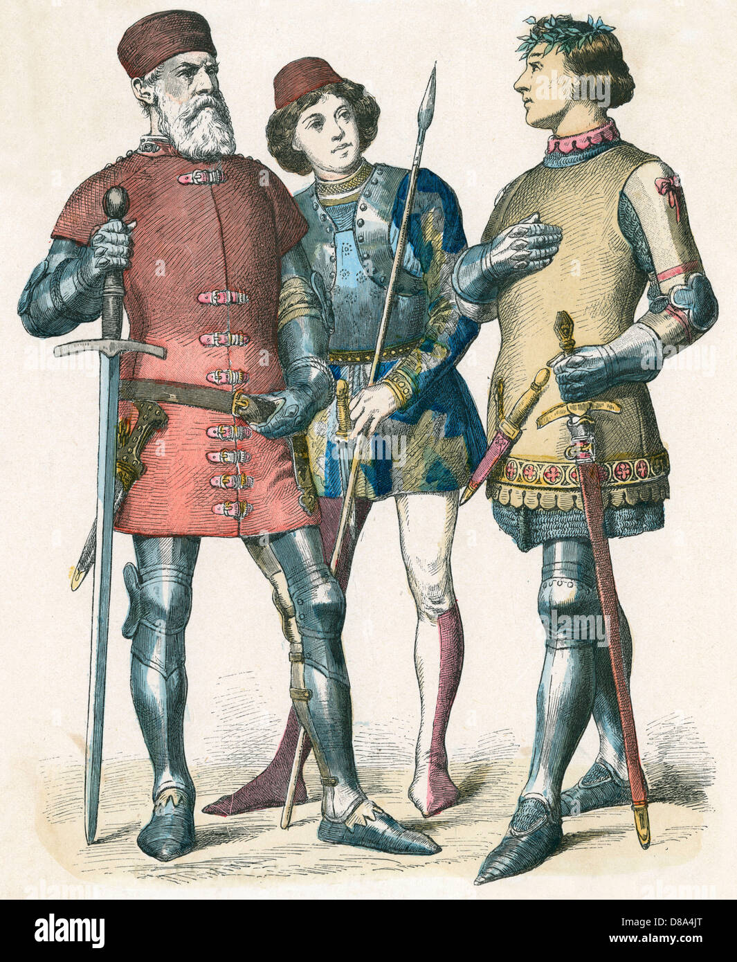 Italian Costume 1380 Stock Photo - Alamy