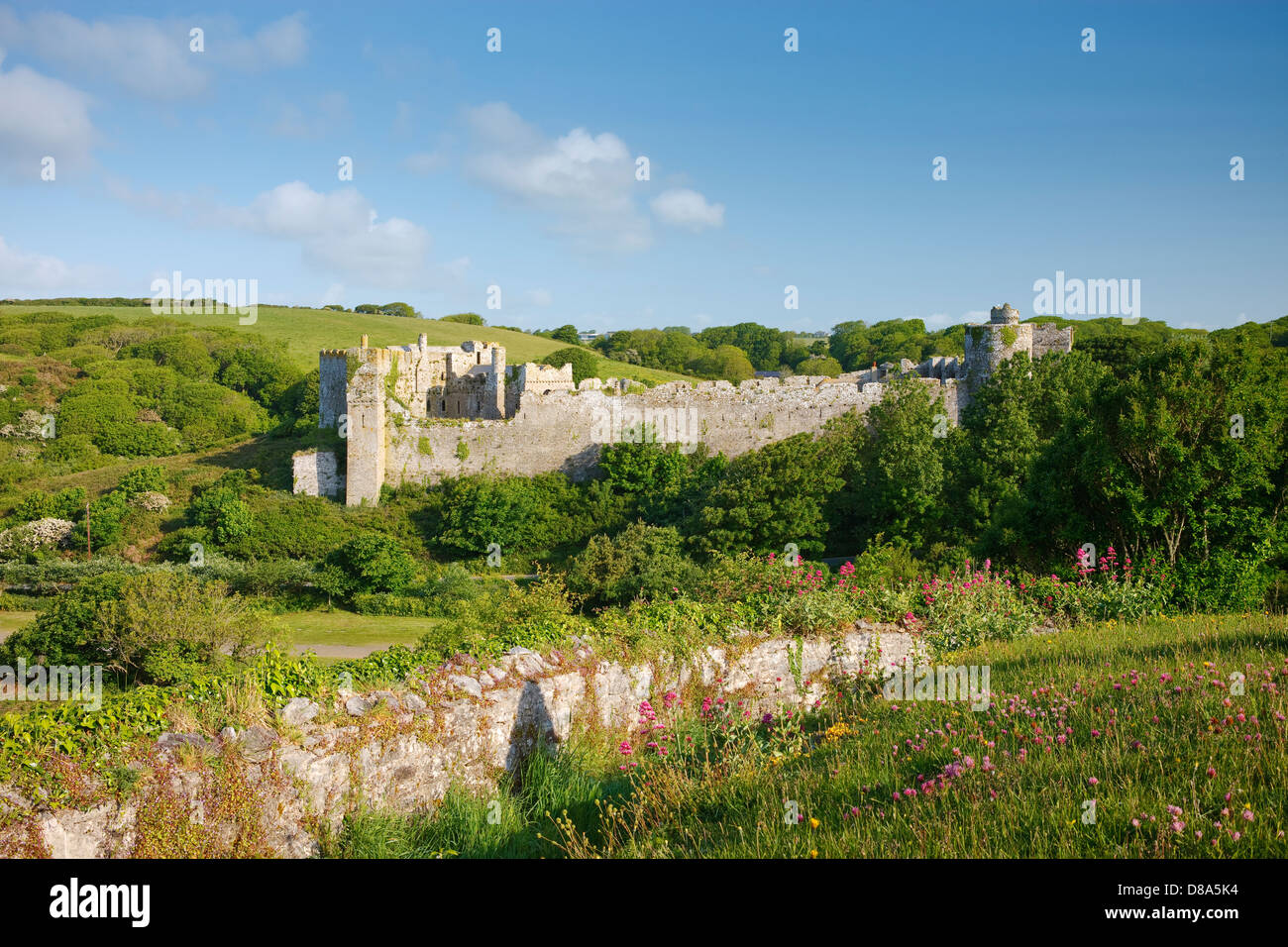 Manorbier Castle Manorbier Pembroke Pembrokeshire Wales Stock Photo - Alamy