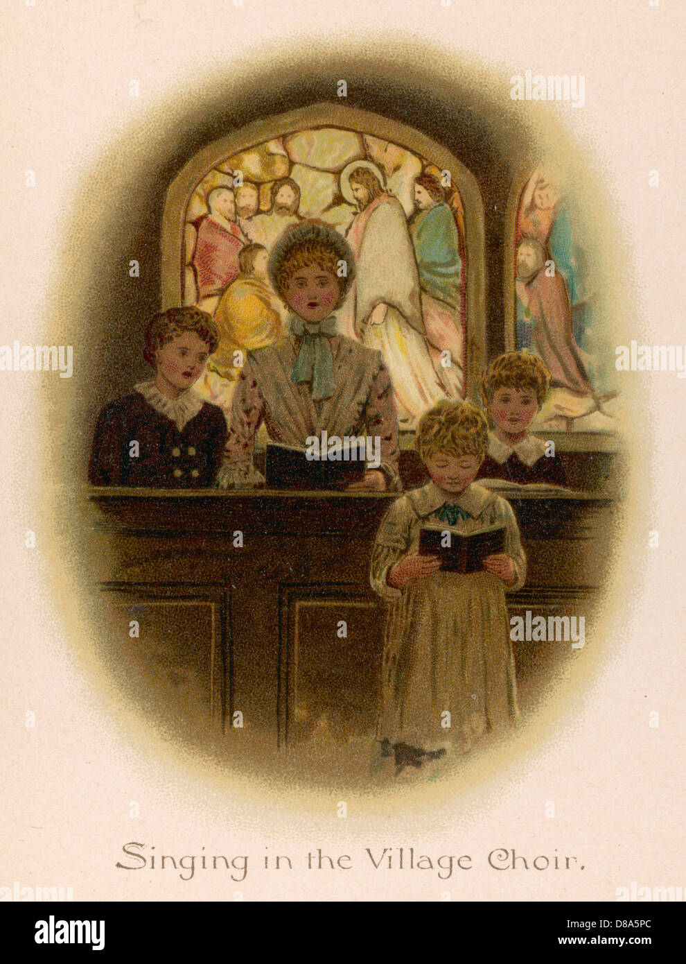 Singing in Church - 1870s Stock Photo - Alamy