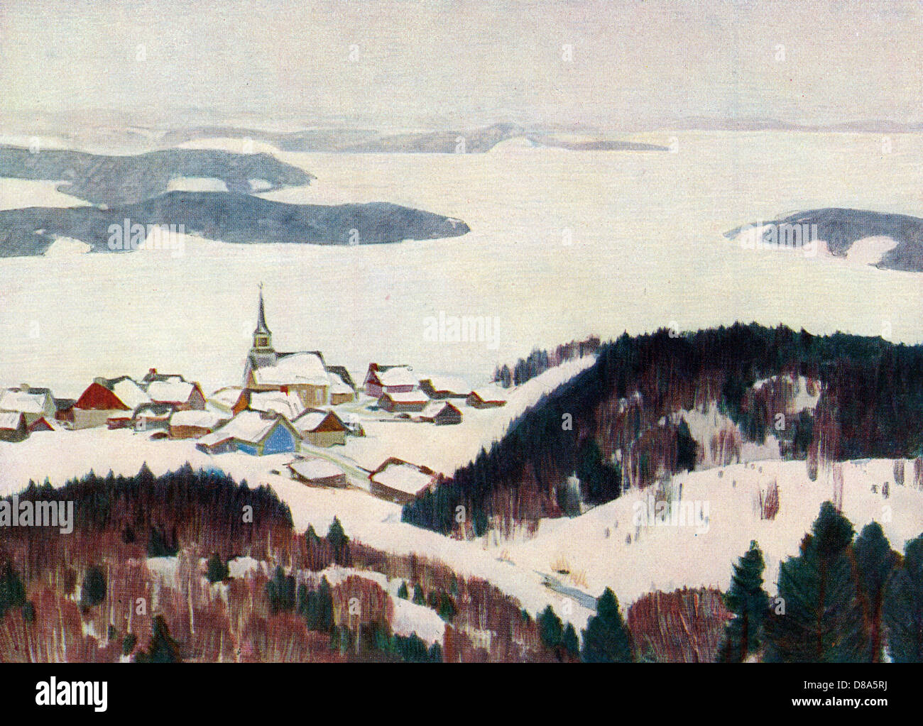 CANADIAN VILLAGE SNOW Stock Photo - Alamy