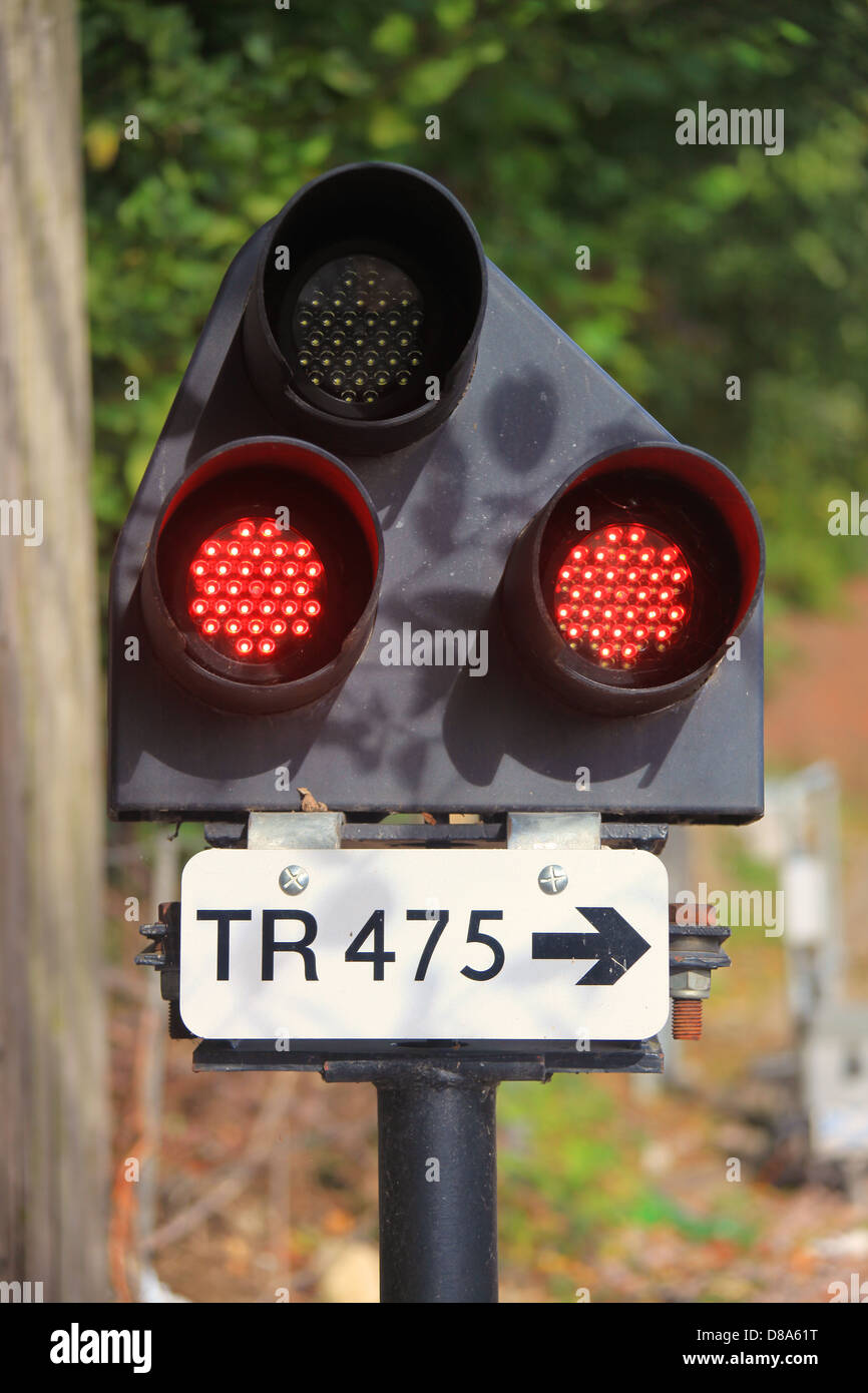 Automatic Half Barrier Level crossing opening up after the passage of a ...