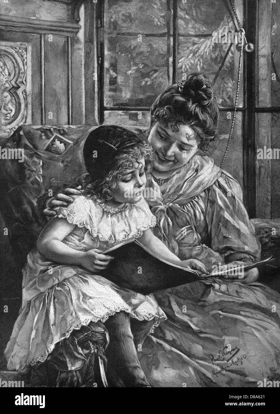 Girl picture book Black and White Stock Photos & Images - Alamy