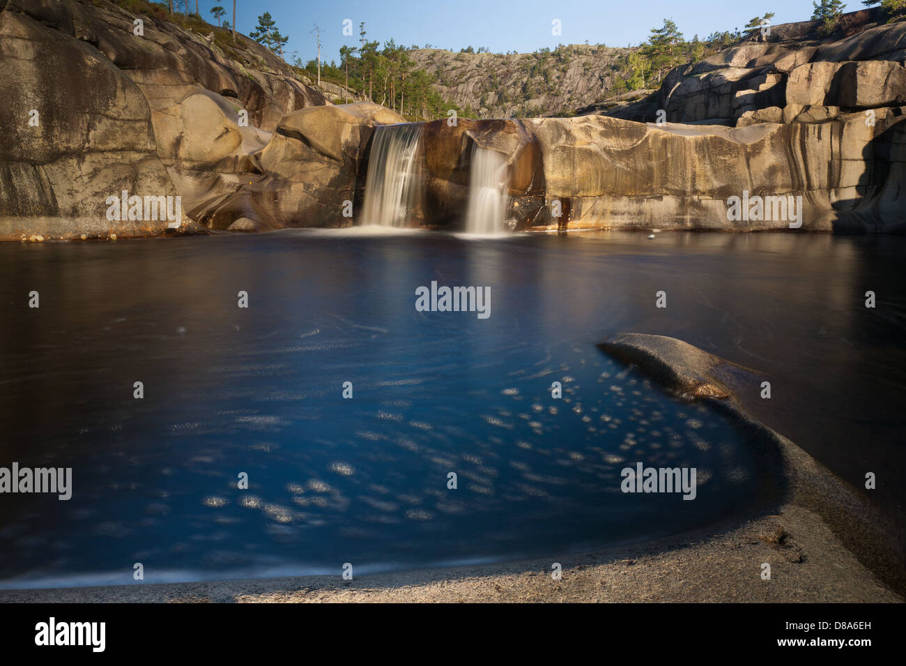 Waterfalls at Reinsfoss in Nissedal, Telemark fylke, Norway Stock Photo ...