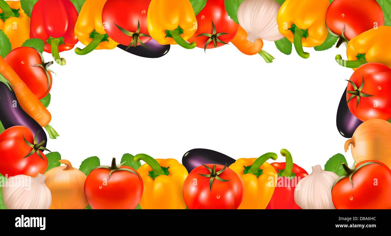 The big colorful group of vegetables. Vector Stock Photo - Alamy