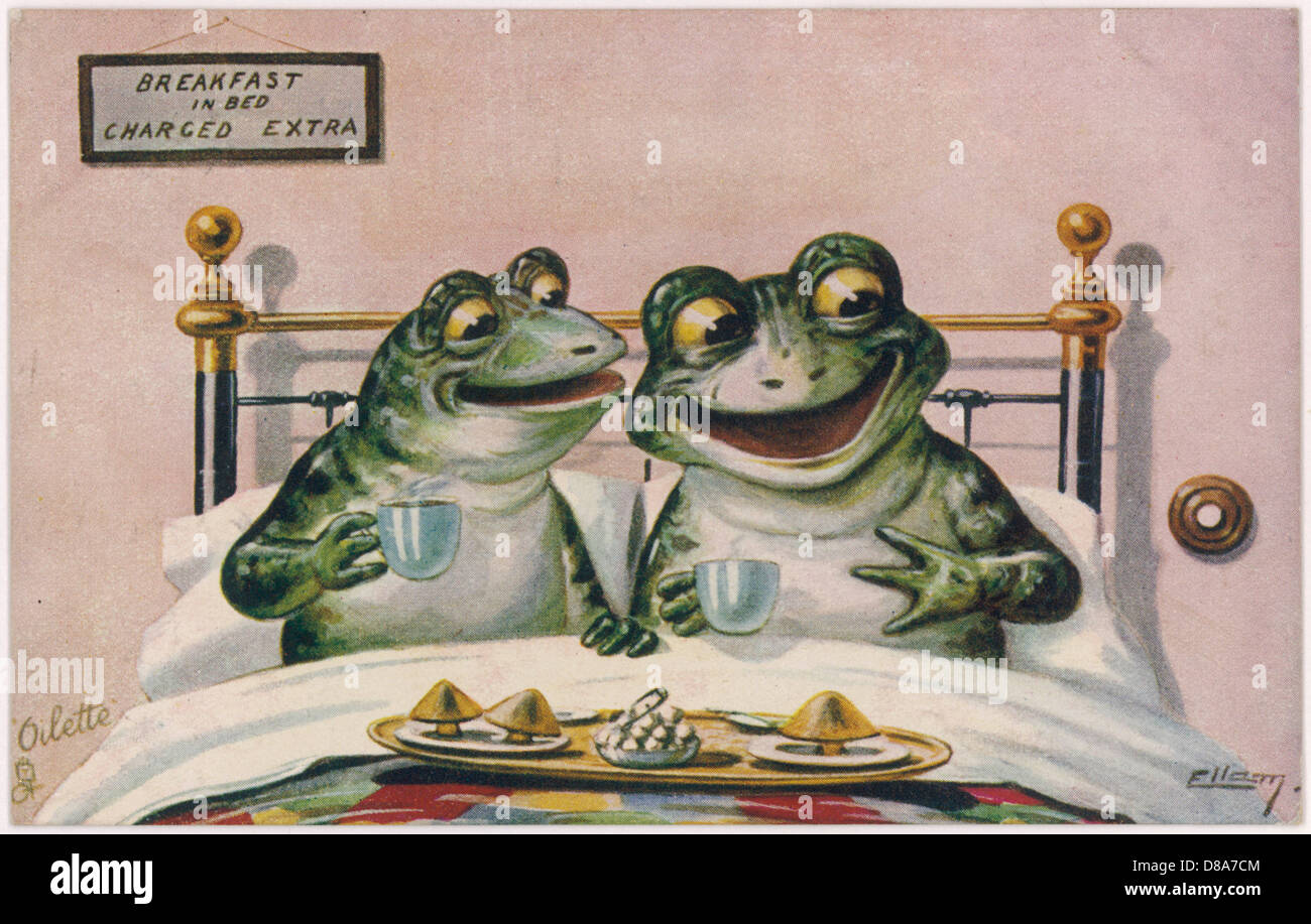 FROGS/BREAKFAST IN BED Stock Photo - Alamy