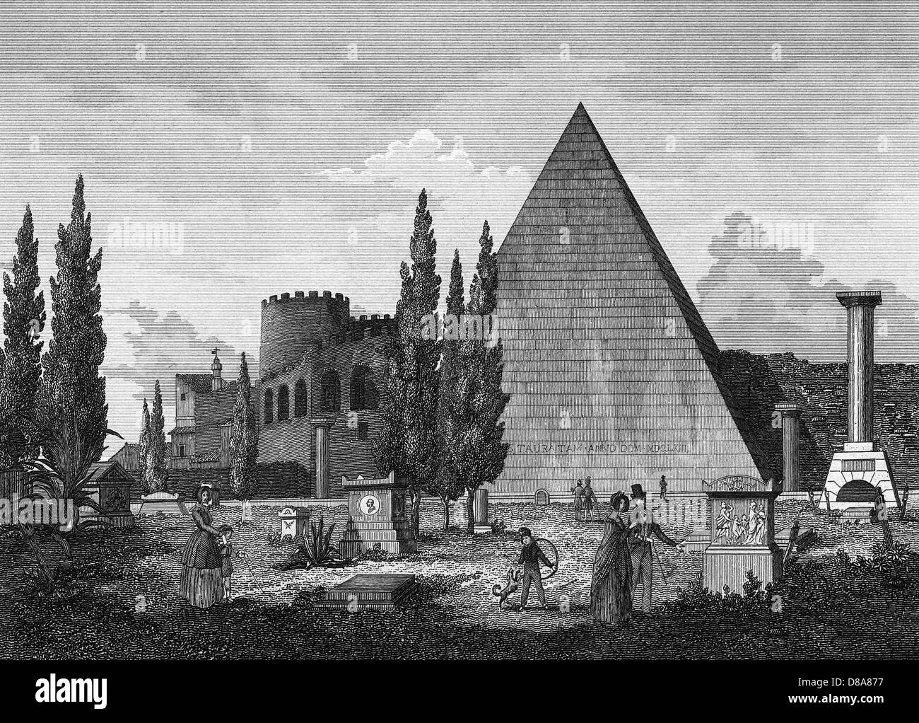 Piramide caio cestius roma Black and White Stock Photos & Images - Alamy