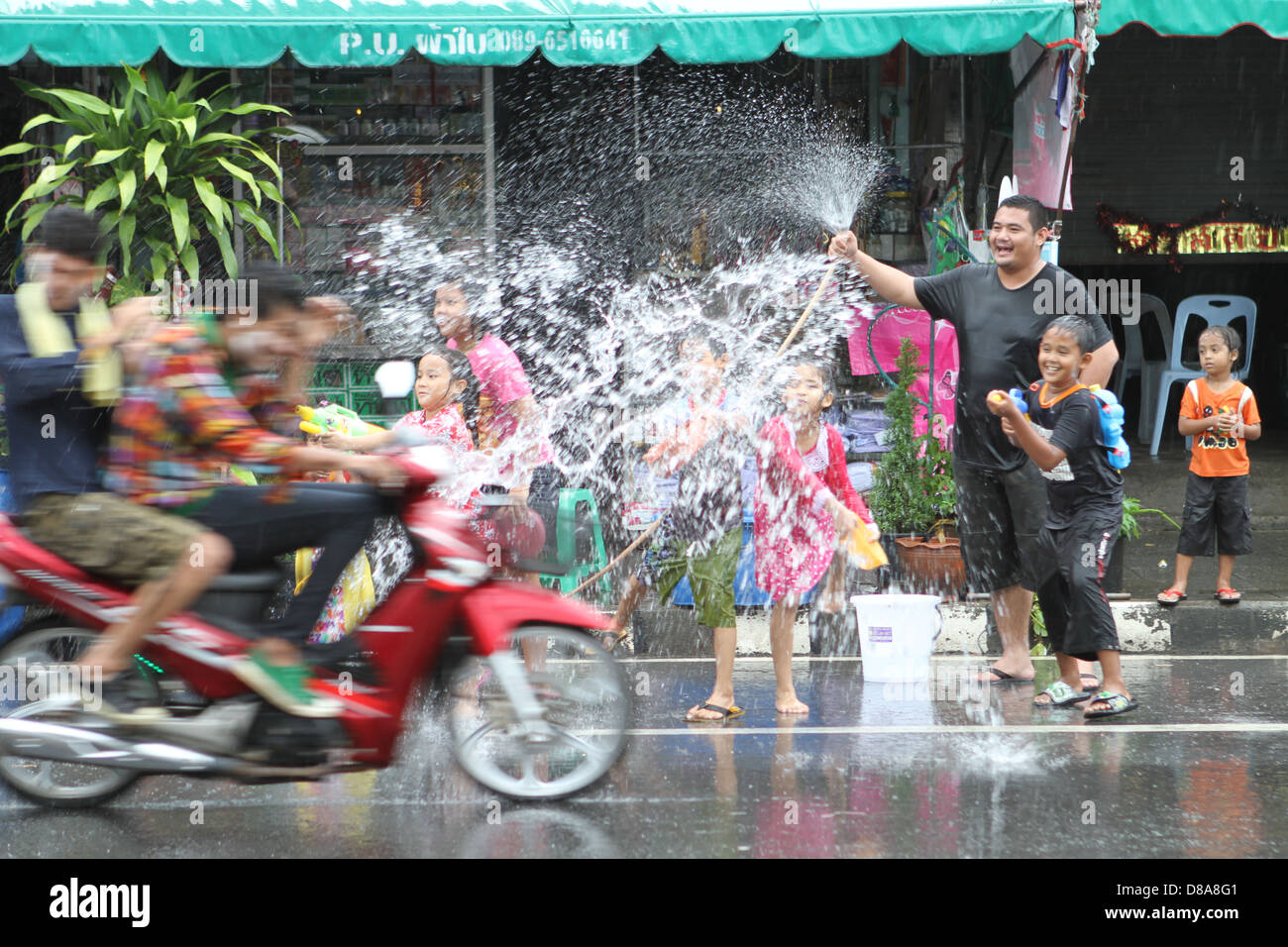 Songkran Water Festival in Thailand. A celebration of the Thai New Year ...