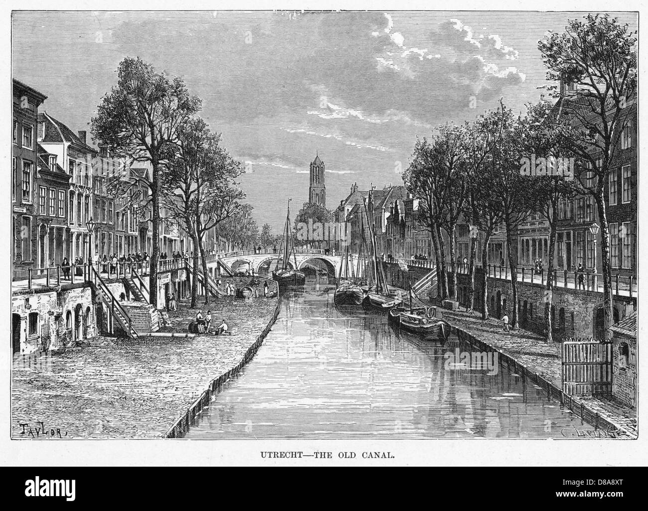 Utrecht netherlands canal oude gracht Black and White Stock Photos ...