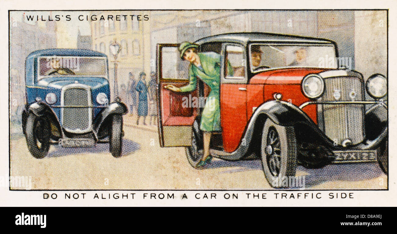 Alighting from Car Stock Photo - Alamy