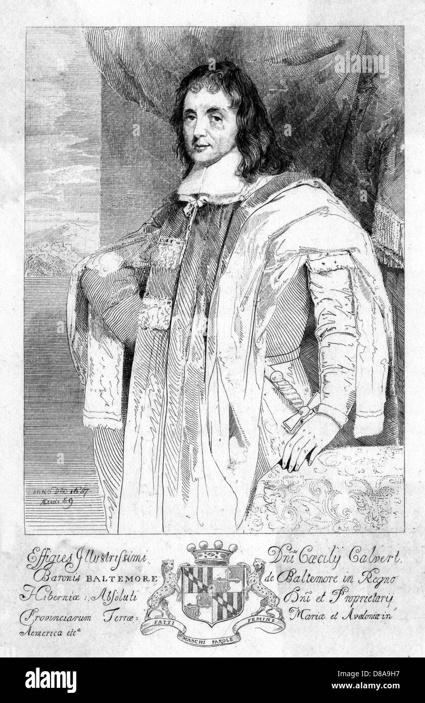 Cecil Calvert, first Lord Baltimore Stock Photo - Alamy