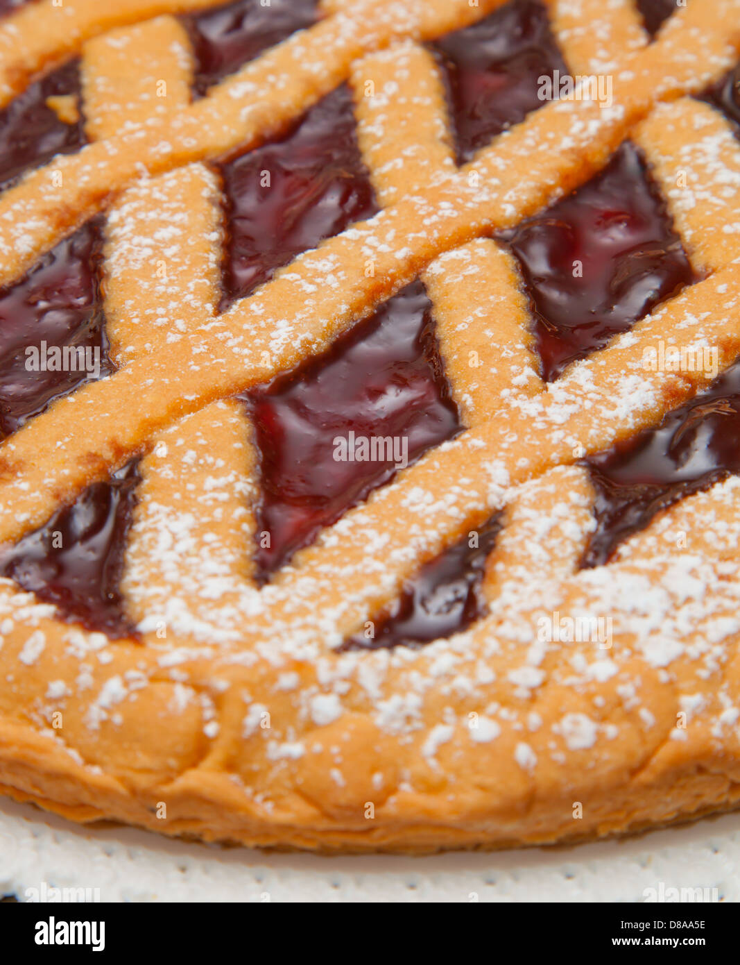 Sweet tart with cherry jam Stock Photo - Alamy