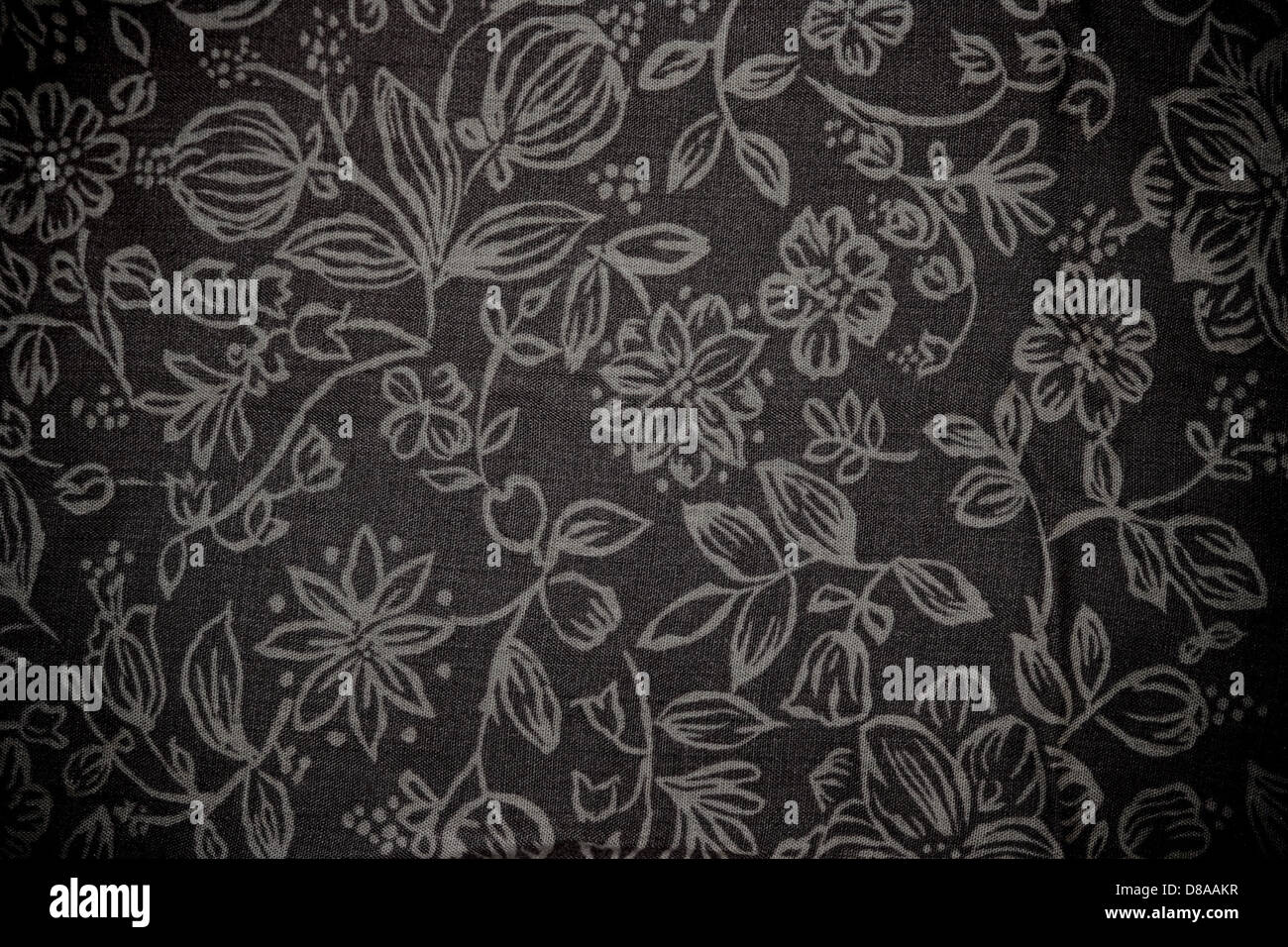 Black floral textile design hi-res stock photography and images - Alamy