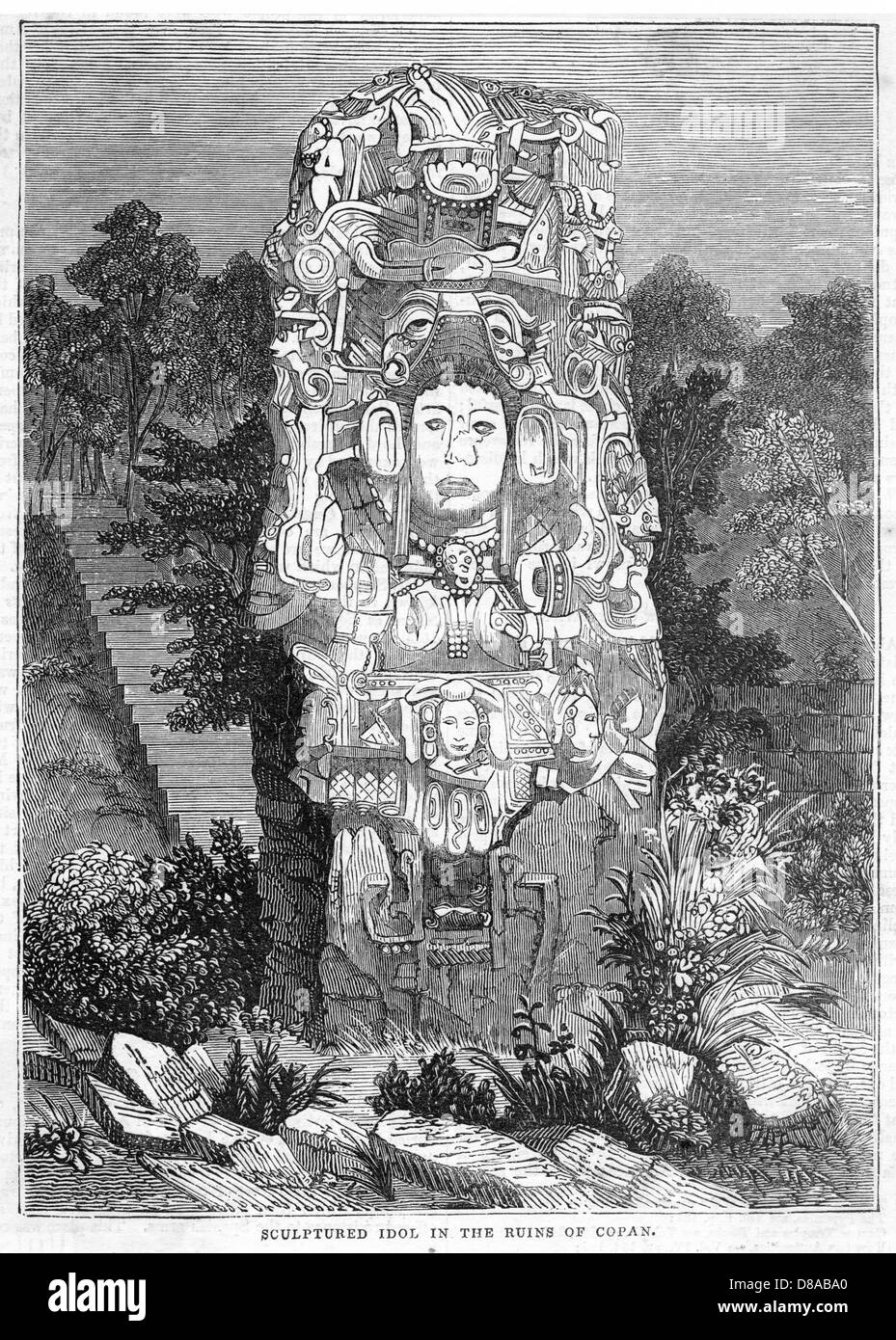 Honduras copan ruins Black and White Stock Photos & Images - Alamy