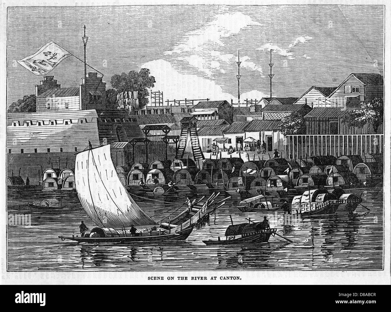 Canton River, China 1837 Stock Photo - Alamy