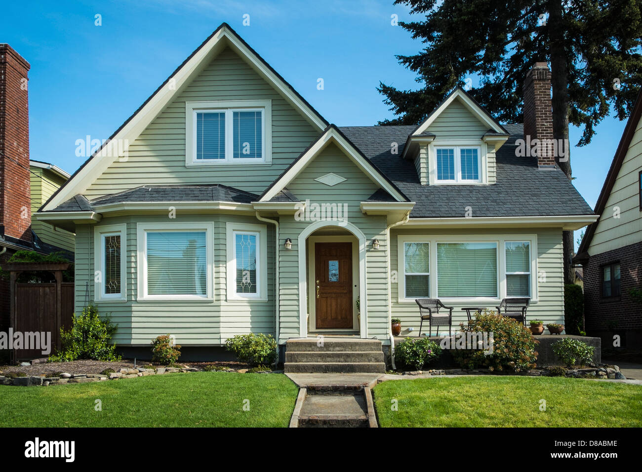 Blue Craftsman Style Homes Ranch