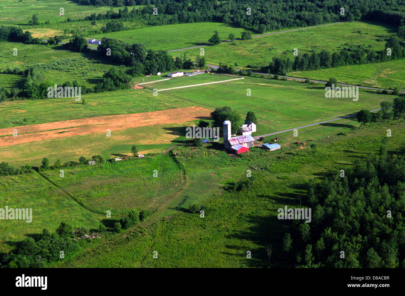 Aerial view of farm in upstate NY Stock Photo - Alamy