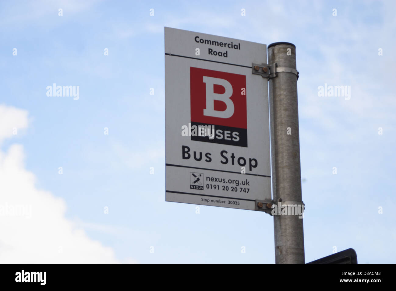 Bus Stop sign, commerical road, Sunderland Stock Photo - Alamy