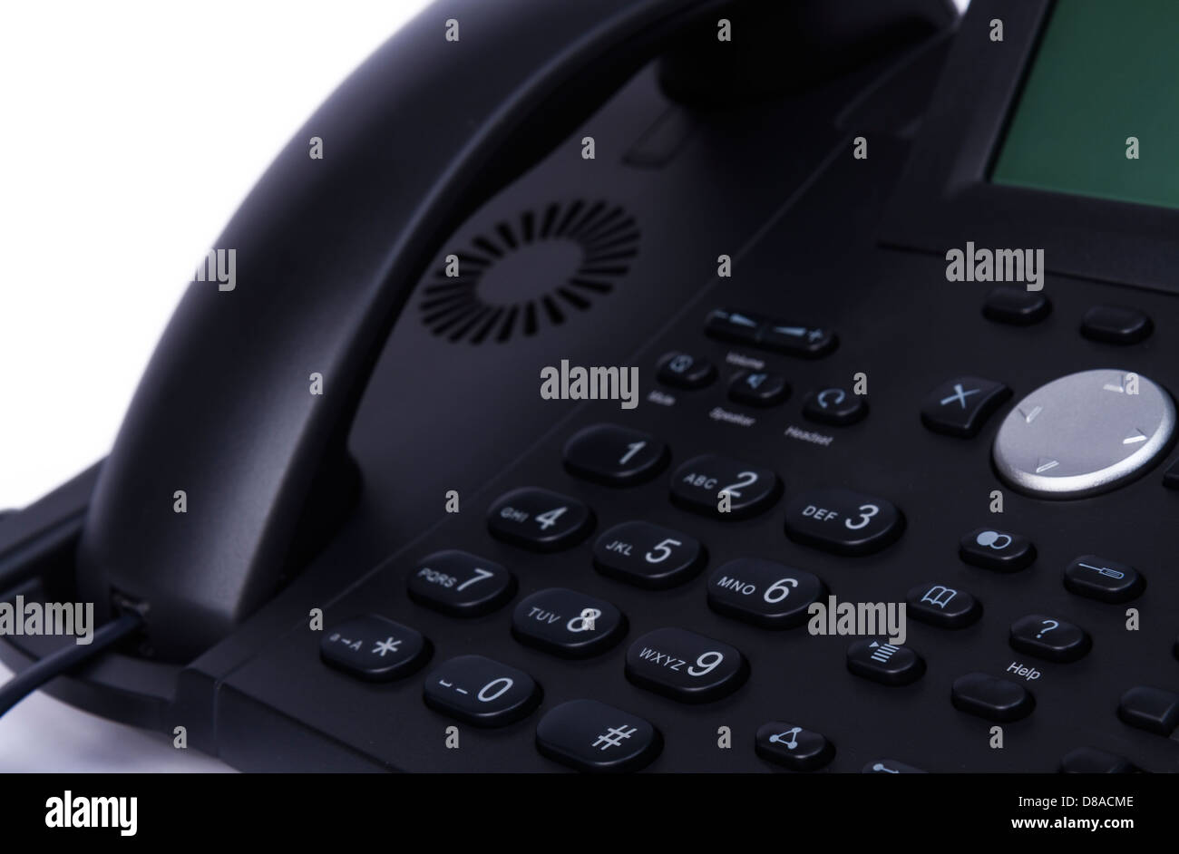 dark detail of modern telephone in horizontal view Stock Photo - Alamy
