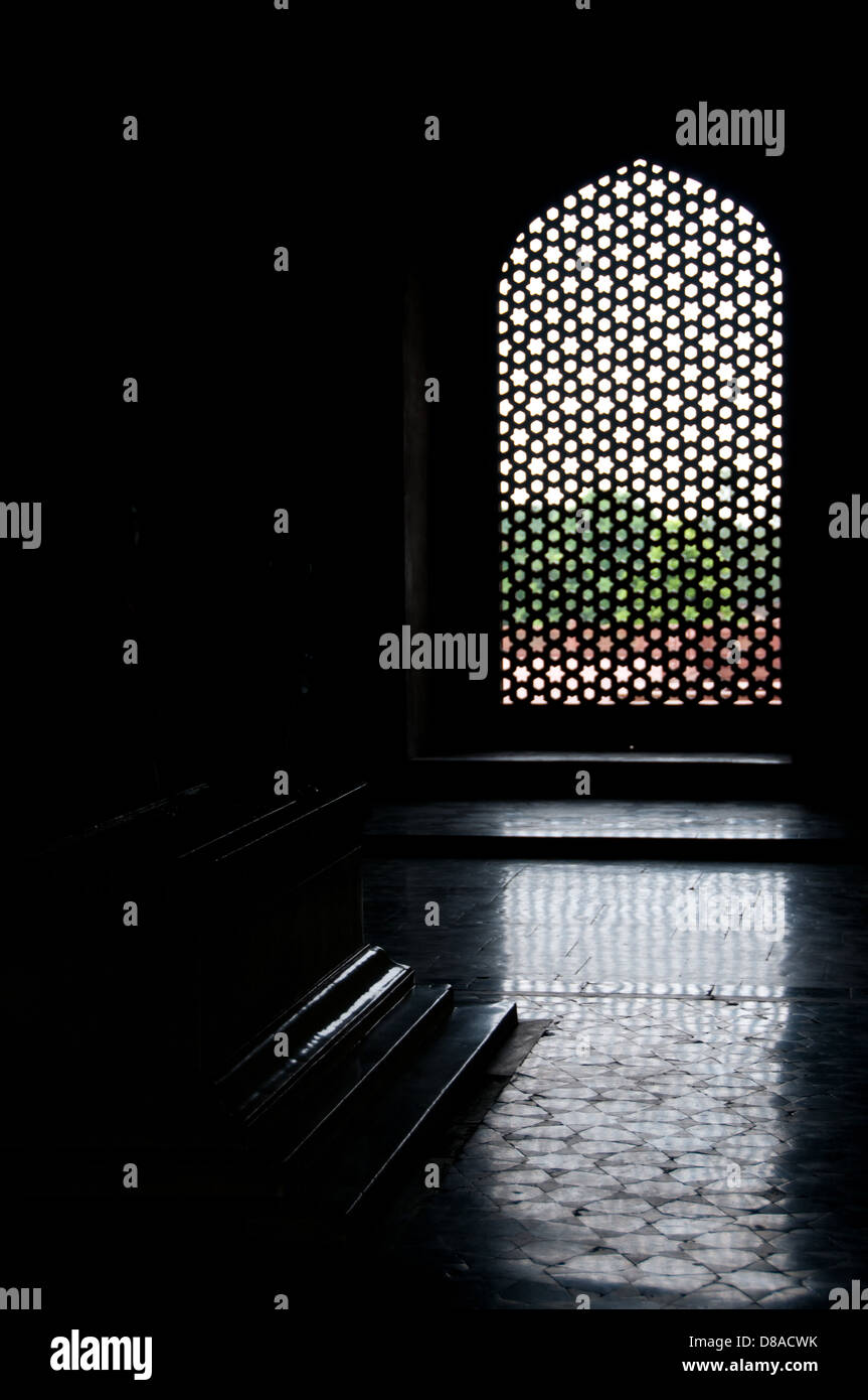Gravestone and window in Humayun's tomb in Delhi, India as an example ...