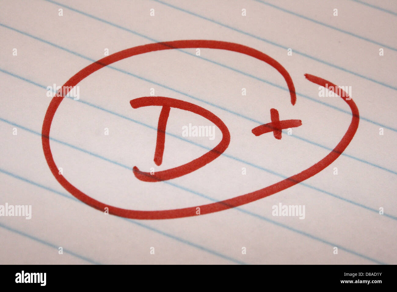 d plus school letter grade Stock Photo - Alamy