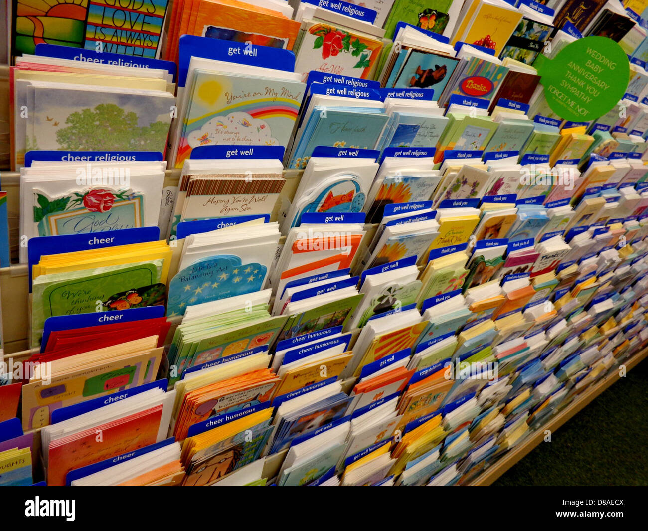 greeting card display in store Stock Photo - Alamy