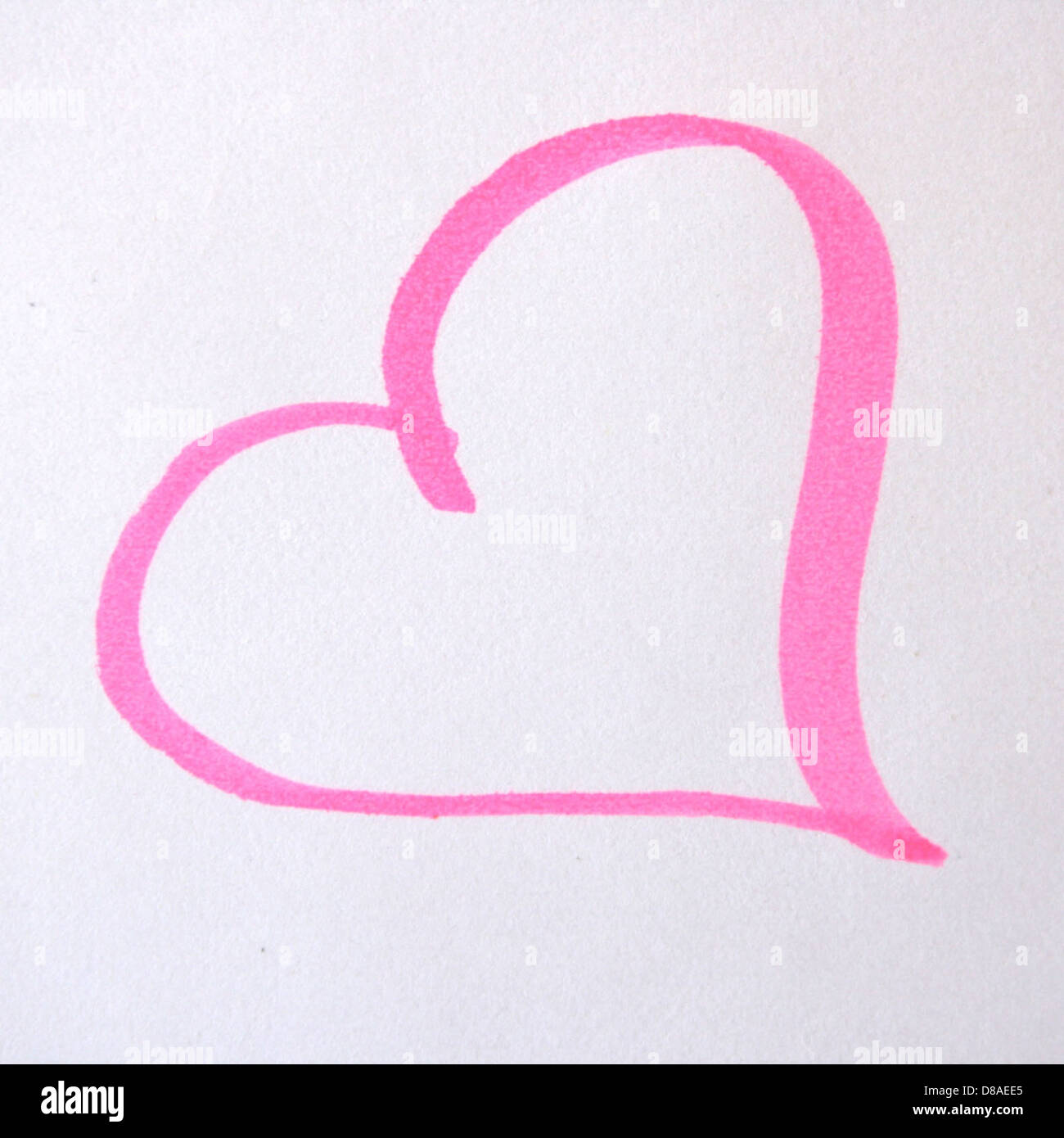 heart drawn in pink magic marker Stock Photo - Alamy