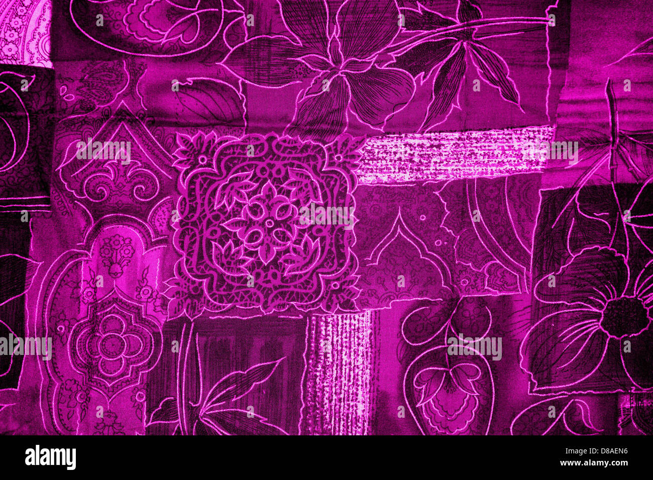 hot pink patchwork fabric texture Stock Photo - Alamy