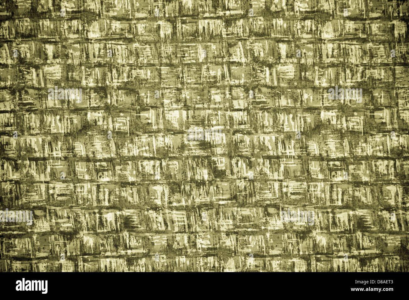 A close-up of khaki fabric with an abstract square pattern. The texture ...