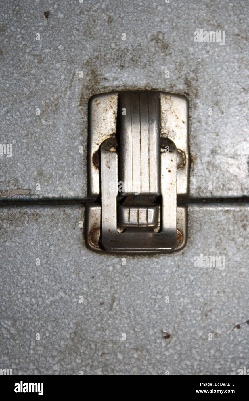latch on old metal tool box Stock Photo - Alamy
