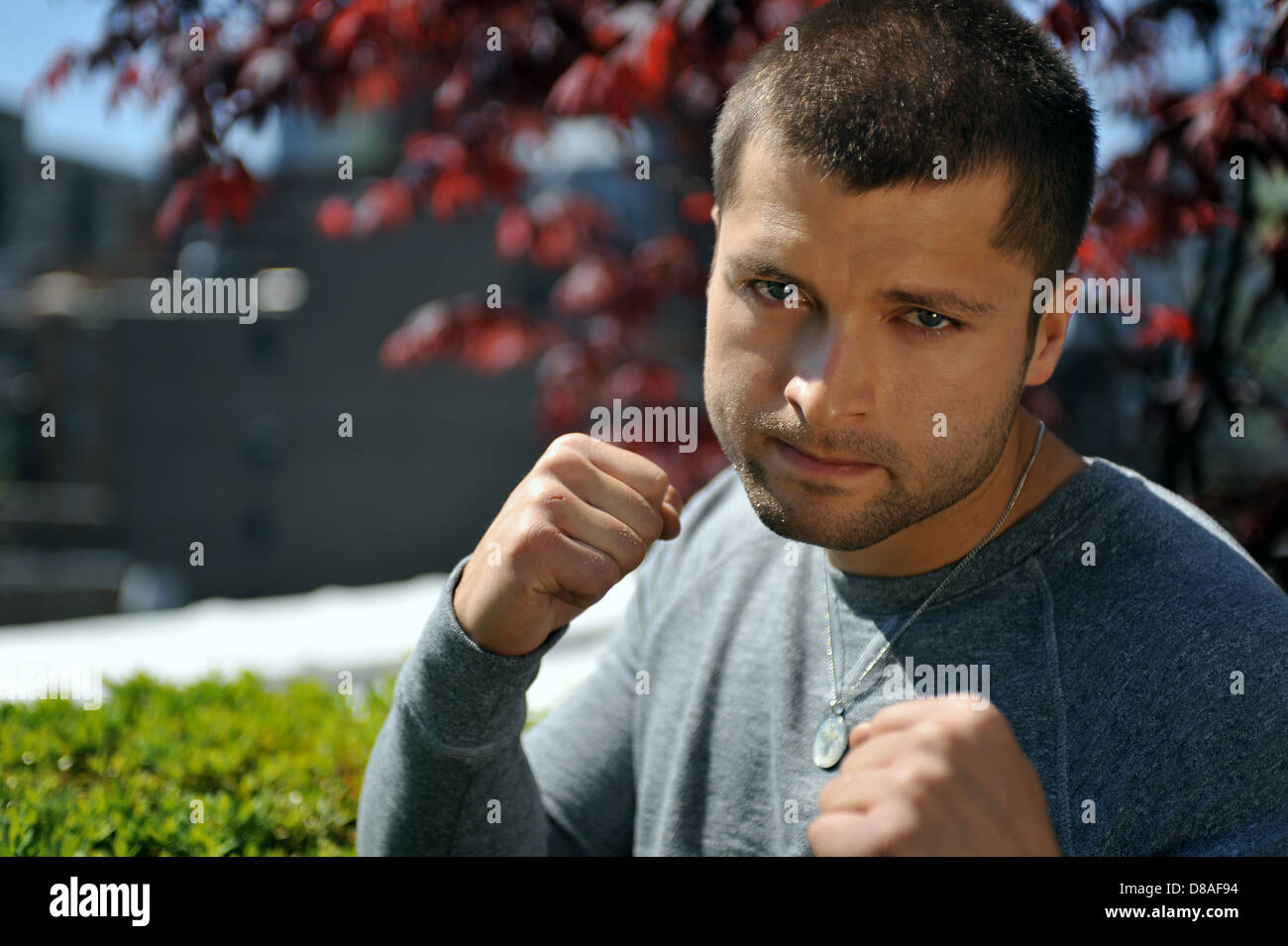 Male actor head shot showing action movie character Stock Photo - Alamy