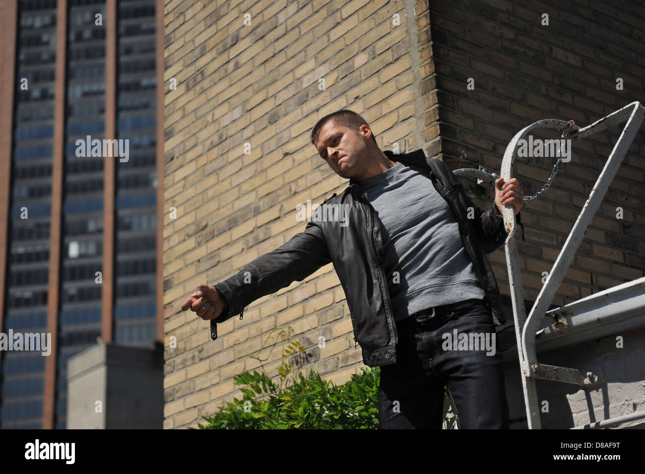 Male actor head shot showing action movie character Stock Photo - Alamy