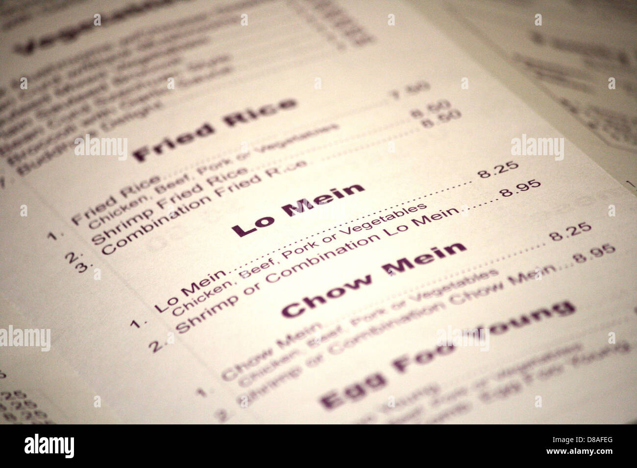 Menu features a selection of appetizers hi-res stock photography and ...