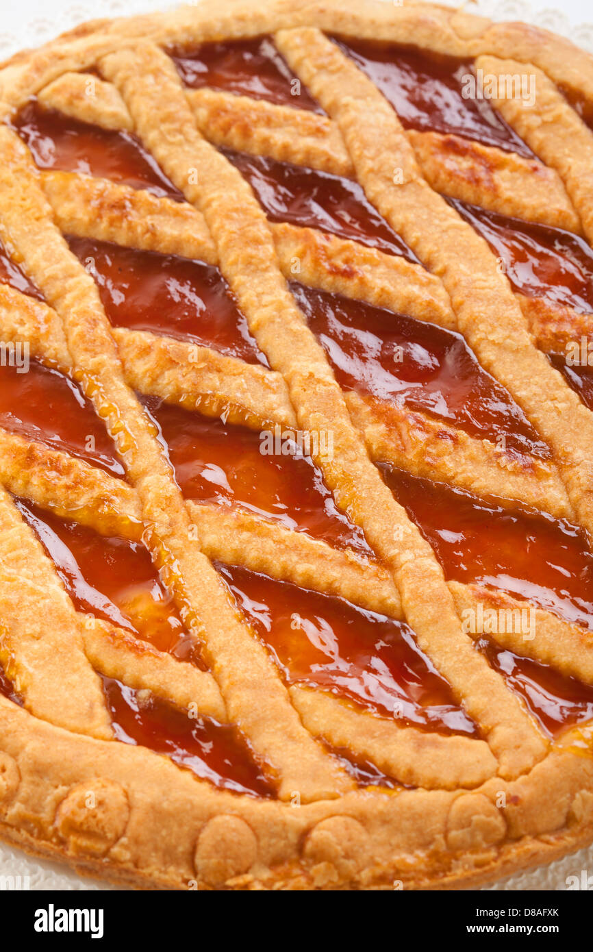 Sweet pie with cherry jam Stock Photo - Alamy