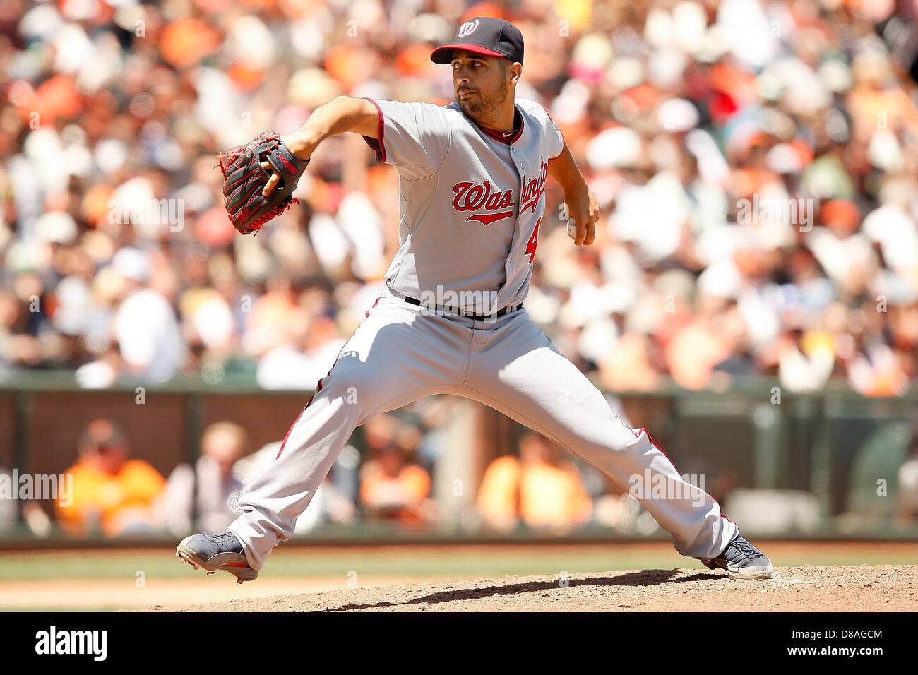 San Francisco, California, USA. 22nd May 2013. Washington pitcher Gio ...